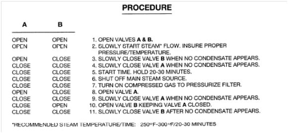 Steam Filter - Filtered culinary grade steam protects product purity