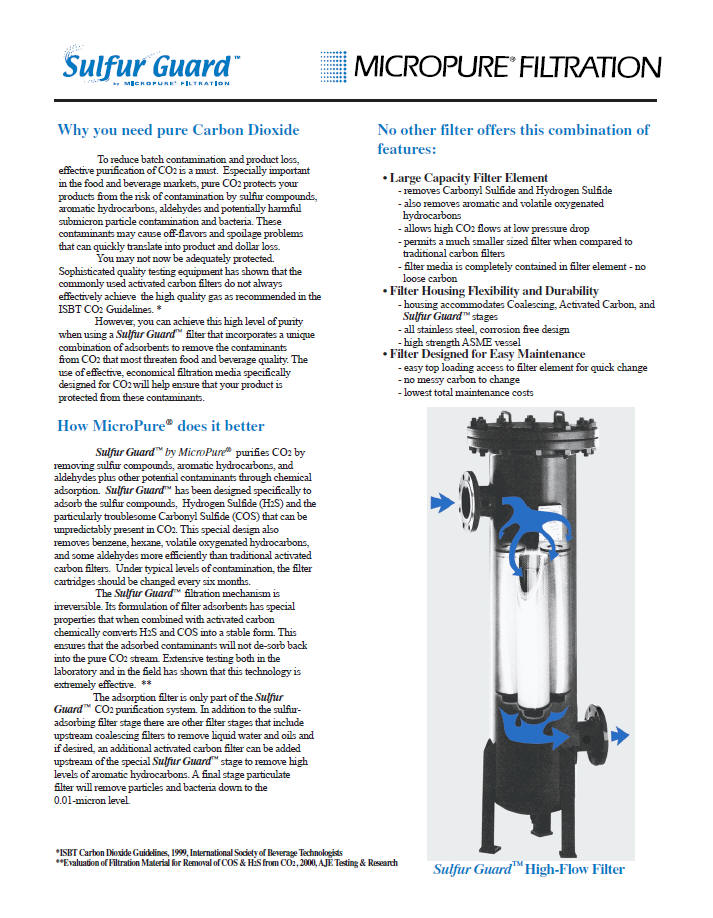 Specialized Sterile Gas, Sterile Air, Culinary Steam, and Liquid Filtration